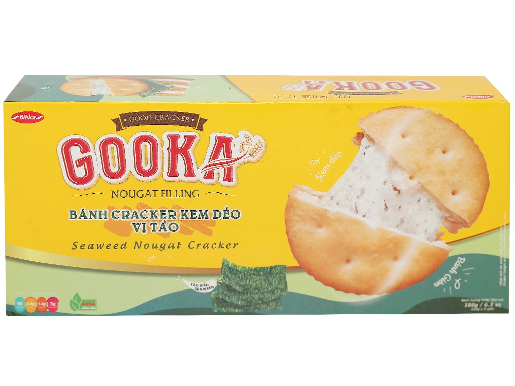 Bánh cracker kem dẻo tảo Bibica Gooka 180g tại Bách hóa XANH