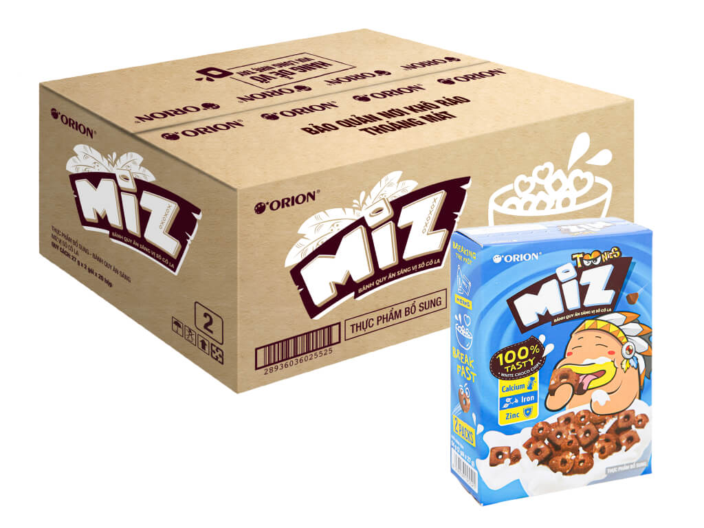 Thùng 20 hộp Bánh quy socola Orion Miz 54g tại Bách hóa XANH