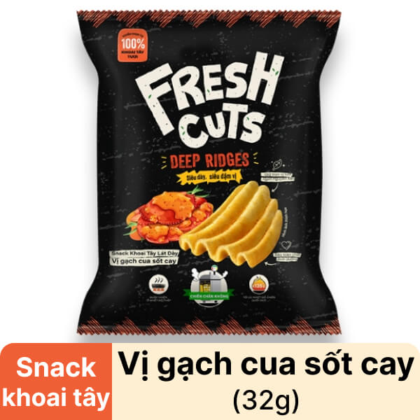 Snack vị gạch cua sốt cay Oishi Fresh Cuts 32g Bách hóa XANH