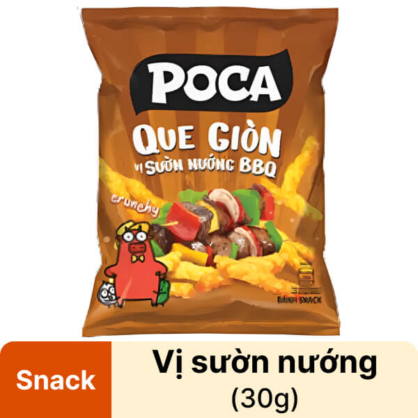 Snack que giòn vị sườn nướng BBQ Poca 30g tại Bách hóa XANH