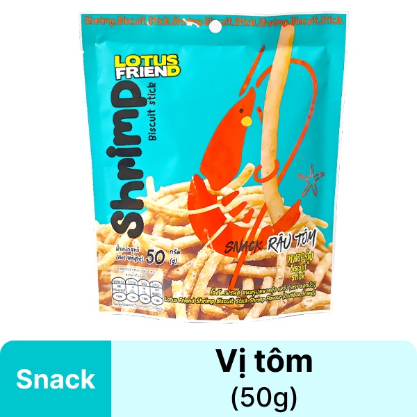 Snack que râu tôm Lotus Friend gói 50g tại Bách hóa XANH