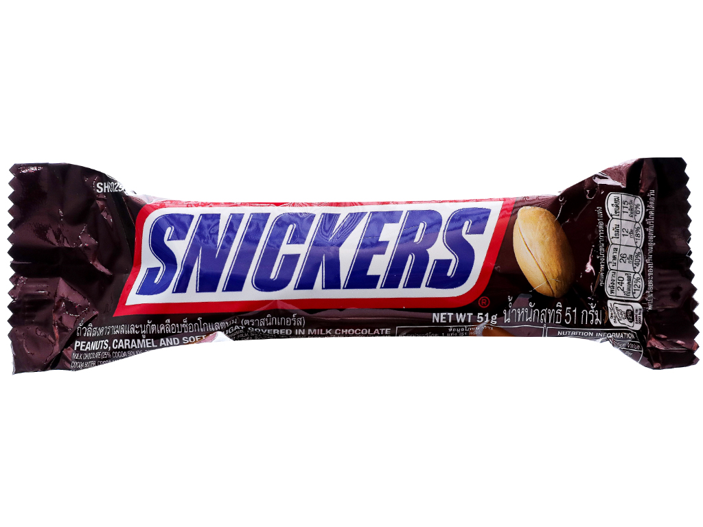 Socola nhân đậu phộng Snickers 51g giá tốt tại Bách hoá XANH