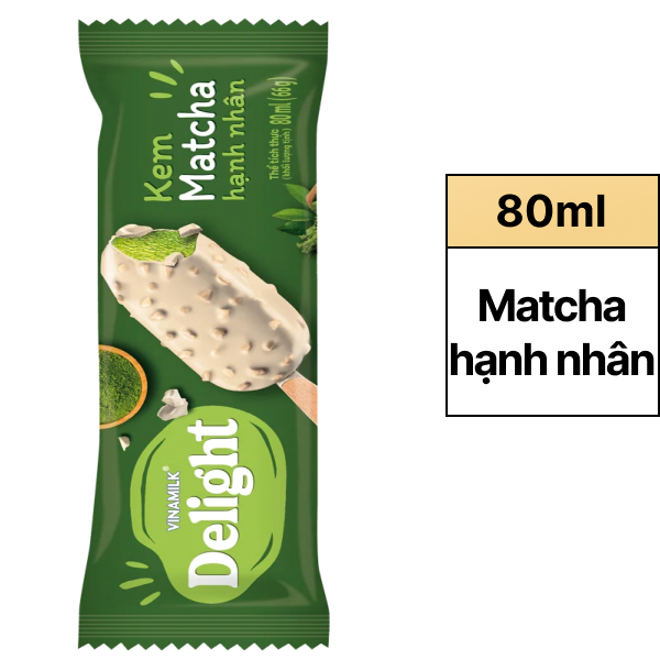 Kem que matcha hạnh nhân Vinamilk Delight 80ml-Bách hoá XANH