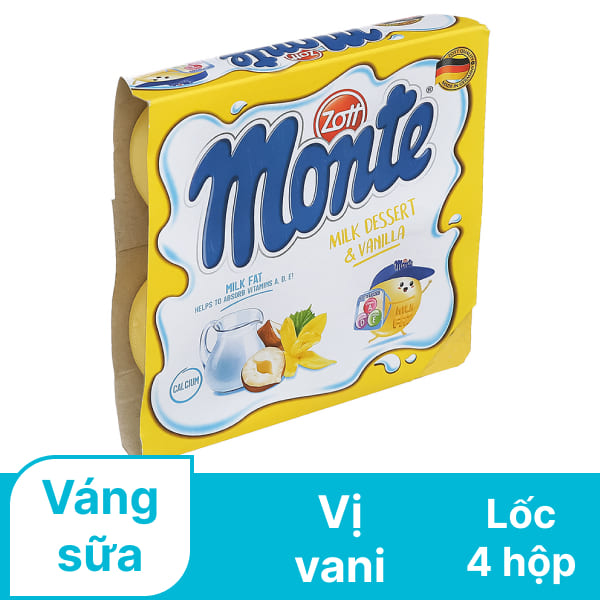 Lốc 4 hộp váng sữa Monte vani 55g tại Bách hoá XANH