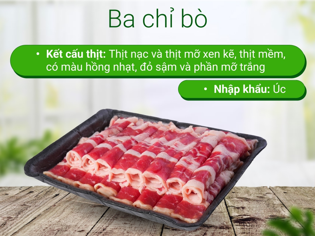 Ba chỉ bò Úc cắt lẩu khay 300g tươi ngon ở Bách hoá XANH