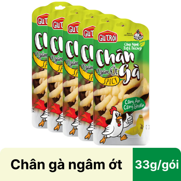 5 gói chân gà ngâm ớt Ông Chà Và Gu Trội 33g ở Bách hóa XANH