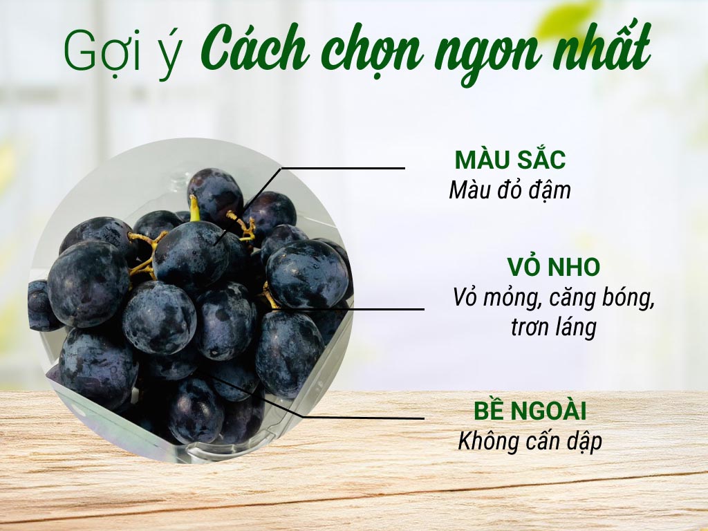 Nho đen không hạt Mỹ 500g tươi ngon Bách hóa XANH