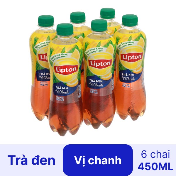 6 chai trà Lipton vị chanh 450ml giá tốt tại Bách hoá XANH