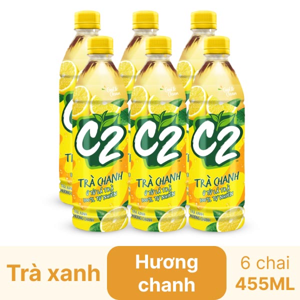 6 chai trà xanh C2 vị chanh 455ml giá tốt tại Bách hoá XANH