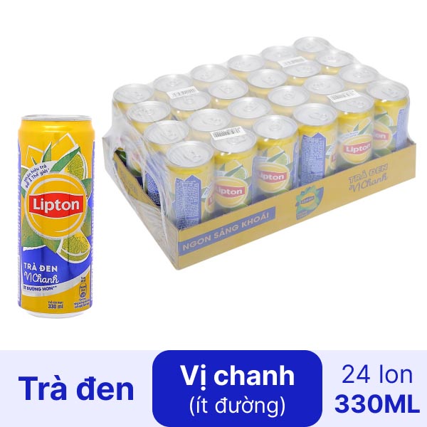 24 lon trà Lipton chanh 330ml giá tốt tại Bách hoá XANH