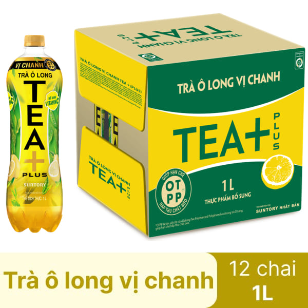 12 chai trà ô long Tea Plus chanh 1 lít tại Bách Hoá Xanh