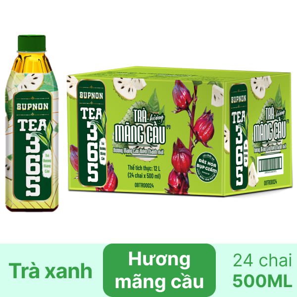 Thùng 24 chai trà Tea365 hương mãng cầu 500ml