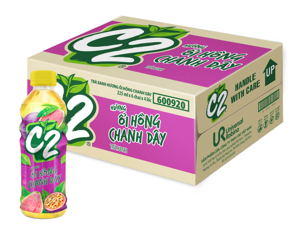 24 chai trà xanh C2 ổi hồng chanh dây 225ml ở Bách Hoá Xanh
