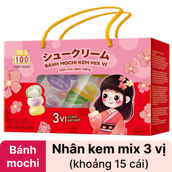 Bánh mochi kem mix vị GOLD100 hộp 600g tại Bách hóa XANH