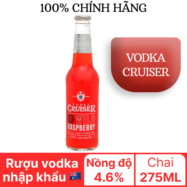 Rượu Vodka Cruiser Wild Raspberry chai 275ml Bách hóa XANH