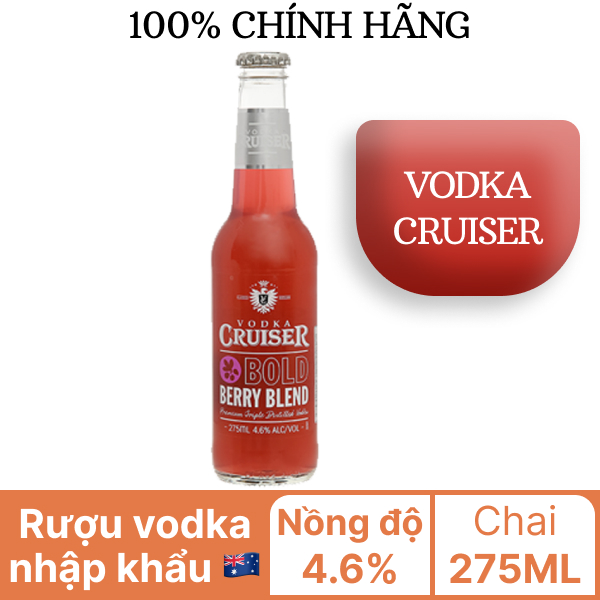 Rượu Vodka Cruiser Bold Berry Blend chai 275ml Bách hóa XANH