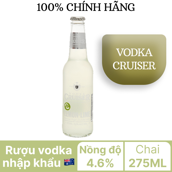 Rượu Vodka Cruiser Zesty Lemon-Lime chai 275ml Bách hóa XANH