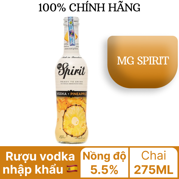 Rượu MG Spirit Vodka Pineapple dứa 275ml tại Bách hóa XANH