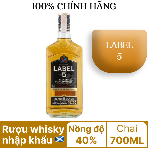Rượu Label 5 Classic Black 40% chai 700ml tại Bách hoá XANH