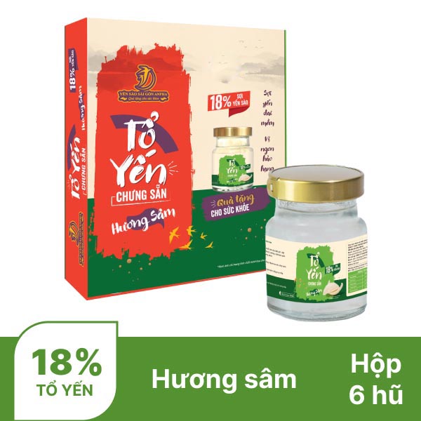 Hộp 6 hũ yến Sài Gòn Anpha 18% hương sâm tại Bách hóa XANH