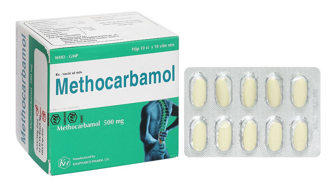 Methocarbamol 500mg trị ngắn hạn các cơn đau do chấn thương (10 vỉ x 10 ...