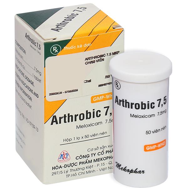 Arthrobic 7,5 trị các cơn viêm đau trong viêm khớp dạng thấp, thoái hóa ...