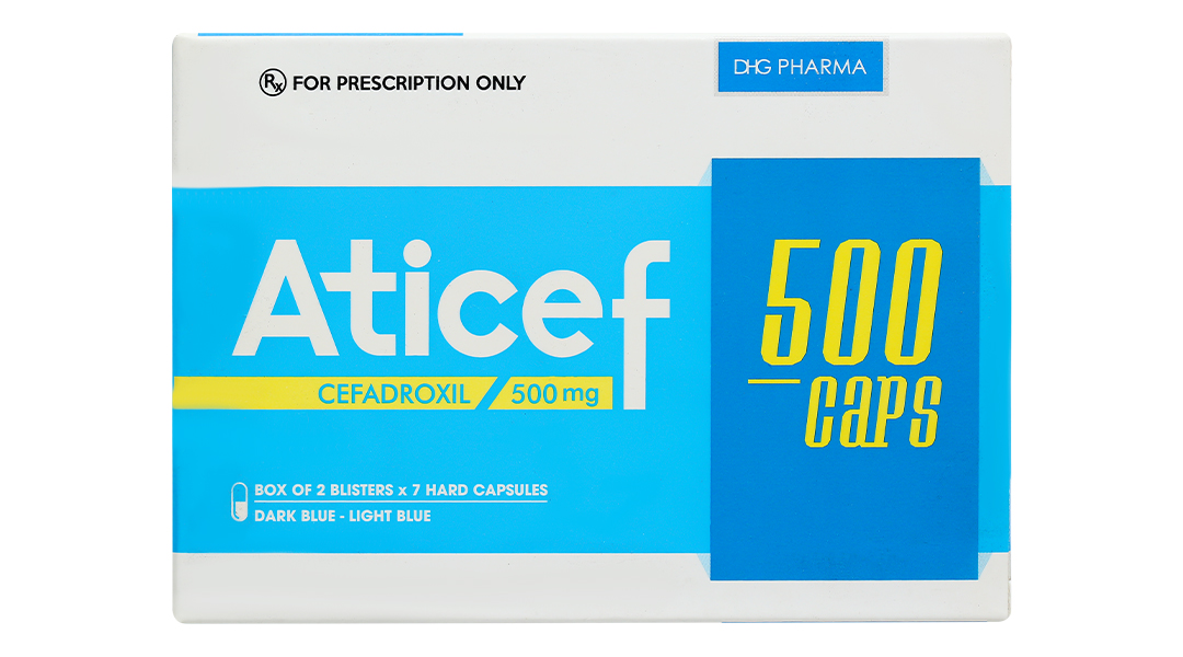 Aticef 500 Caps điều trị nhiễm khuẩn đường hô hấp, tiết niệu-sinh dục ...