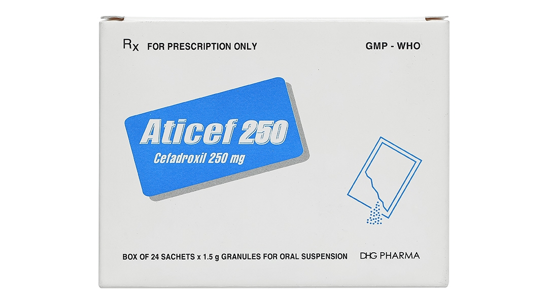 Cốm pha hỗn dịch Aticef 250mg trị nhiễm khuẩn, nhiễm trùng (24 gói x 1 ...
