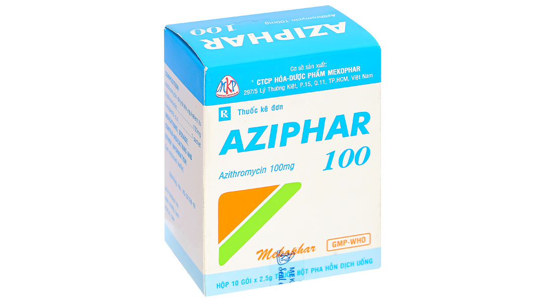 Bột pha hỗn dịch uống Aziphar 100 trị nhiễm khuẩn (10 gói x 2.5g) - 04/ ...