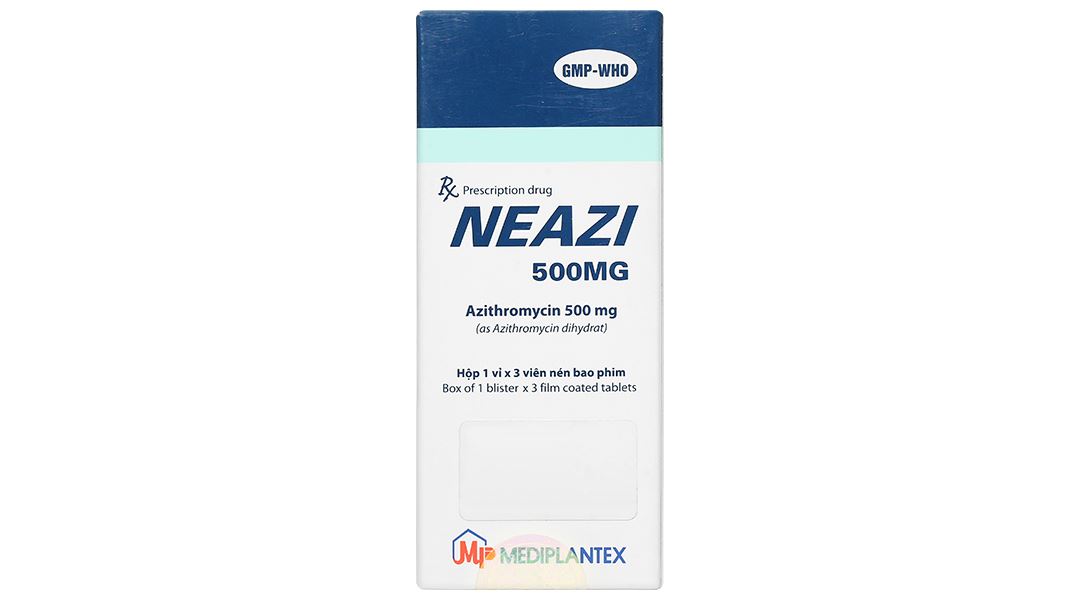 Neazi 500mg trị nhiễm khuẩn đường hô hấp (1 vỉ x 3 viên) - 10/2025 ...