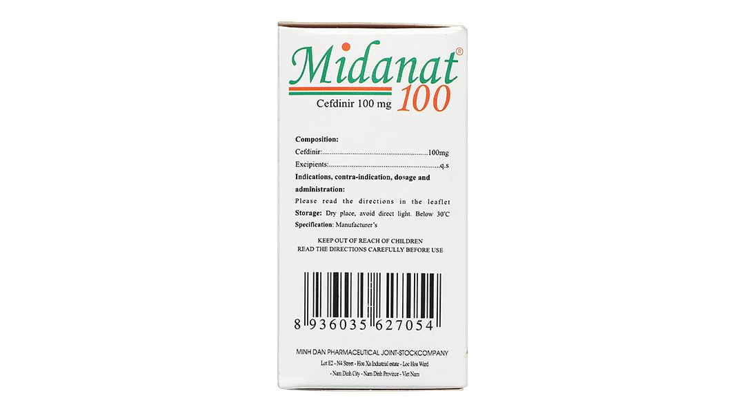 Bột pha hỗn dịch uống Midanat 100 trị nhiễm khuẩn đường hô hấp (12 gói ...