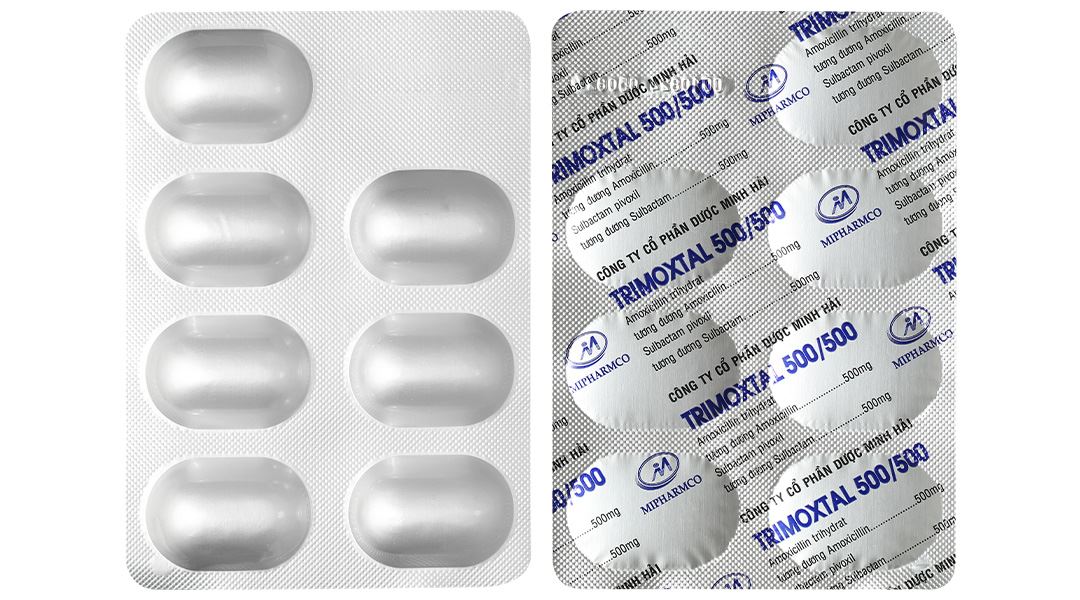 Trimoxtal 500/500 điều trị nhiễm khuẩn do vi khuẩn nhạy cảm (2 vỉ x 7 ...