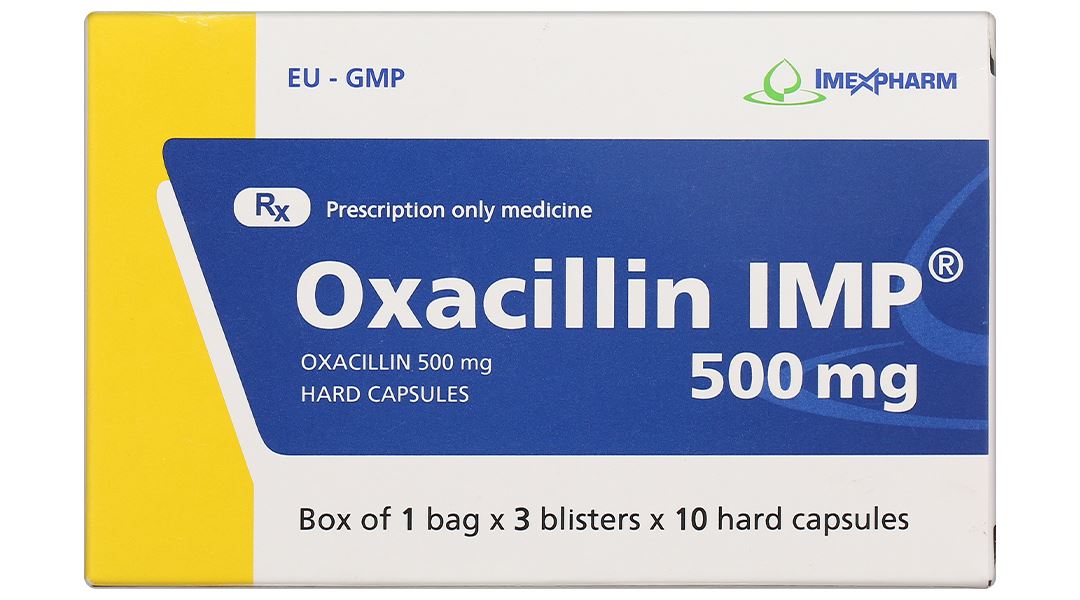 Oxacillin IMP 500mg trị nhiễm khuẩn đường hô hấp, nhiễm khuẩn ở xương ...