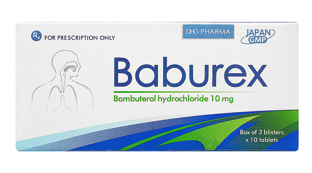 Baburex 10mg trị hen phế quản, viêm phế quản mạn tính (3 vỉ x 10 viên ...