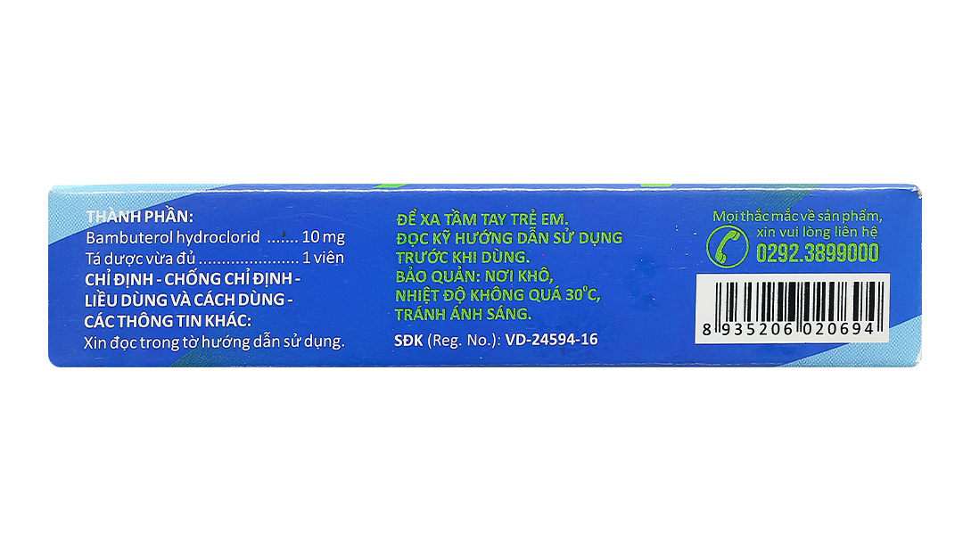 Baburex 10mg trị hen phế quản, viêm phế quản mạn tính (3 vỉ x 10 viên ...