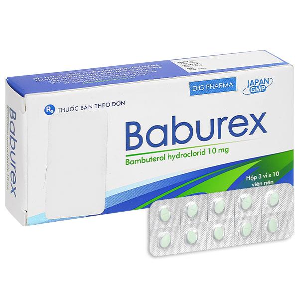 Baburex 10mg trị hen phế quản, viêm phế quản mạn tính (3 vỉ x 10 viên ...
