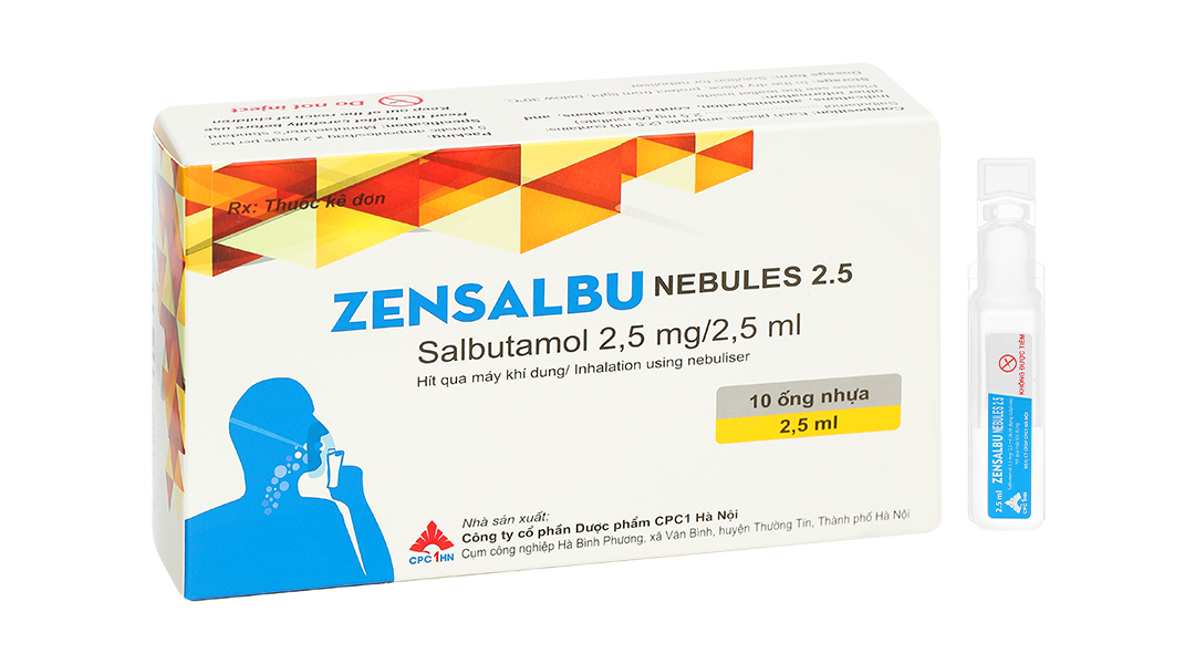 Thuốc Zensalbu 2.5mg/2.5ml trị hen, co thắt phế quản (2 vỉ x 5 ống) - 08/2025 | nhathuocankhang.com