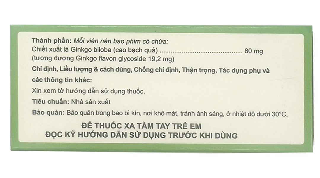 Interginko Tablet 80mg trị suy tuần hoàn não, suy giảm trí nhớ (10 vỉ x ...