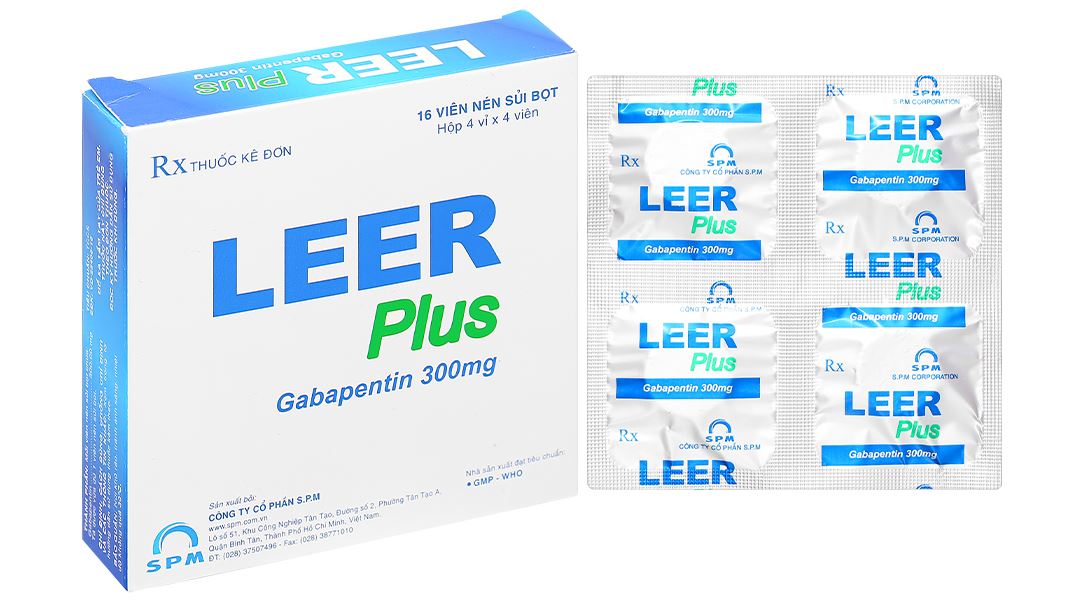 Viên sủi Leer plus 300mg điều trị hỗ trợ động kinh, đau thần kinh (4 vỉ ...