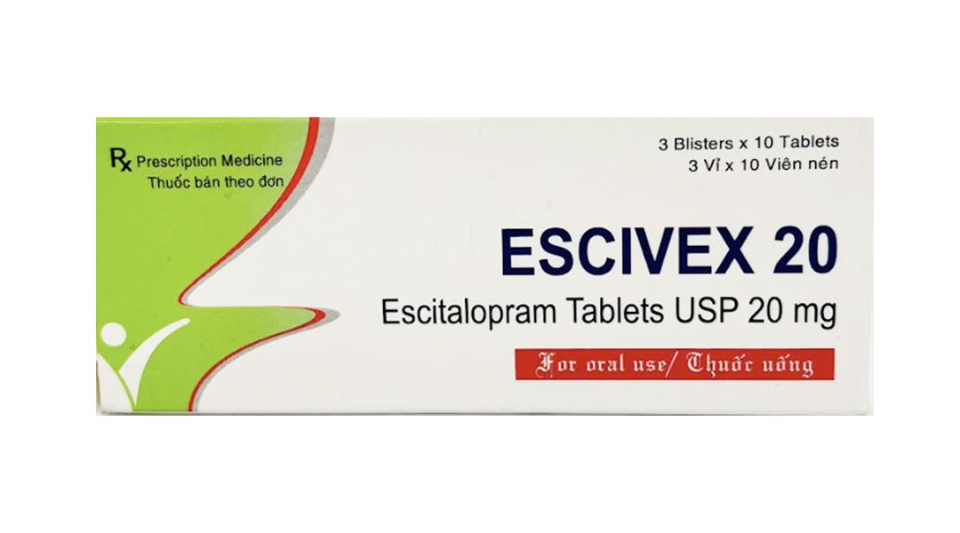 Escivex 20mg điều trị các giai đoạn trầm cảm nặng (3 vỉ x 10 viên) - 09 ...