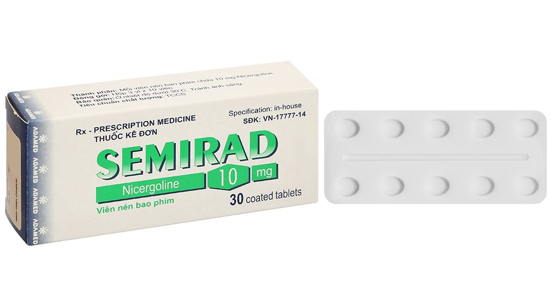 Thuốc Semirad 10mg trị rối loạn tuần hoàn não (3 vỉ x 10 viên) - 08/ ...