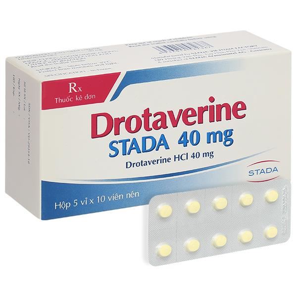 Drotaverine Stada 40mg điều trị triệu chứng co thắt dạ dày (5 vỉ x 10 ...