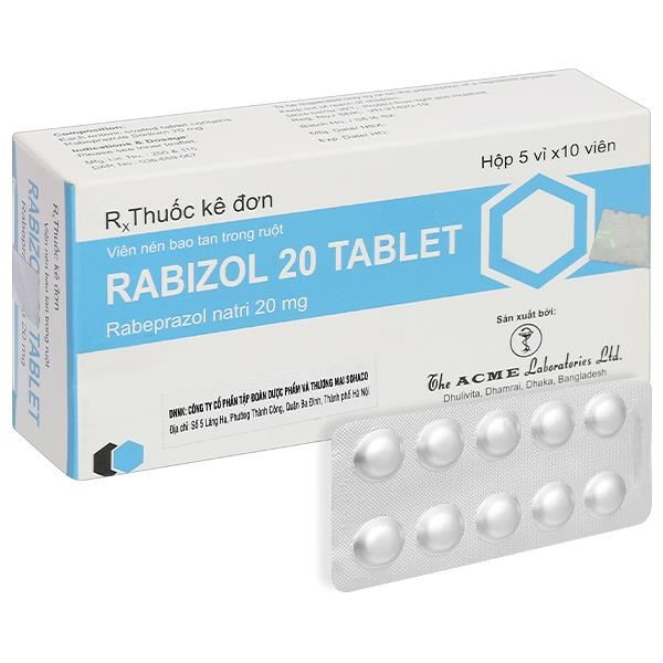 Rabizol 20 tablet điều trị loét dạ dày, tá tràng (5 vỉ x 10 viên) - 11/ ...