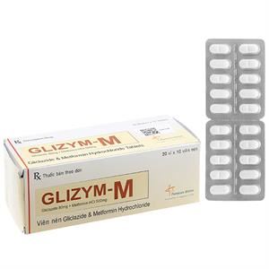 Glizym-M 80mg/500mg trị tiểu đường tuýp 2 không phụ thuộc insulin (20 ...