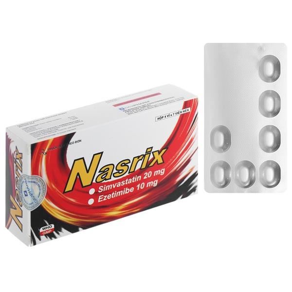 Nasrix 20/10mg trị rối loạn mỡ máu (6 vỉ x 10 viên) - 08/2025 ...