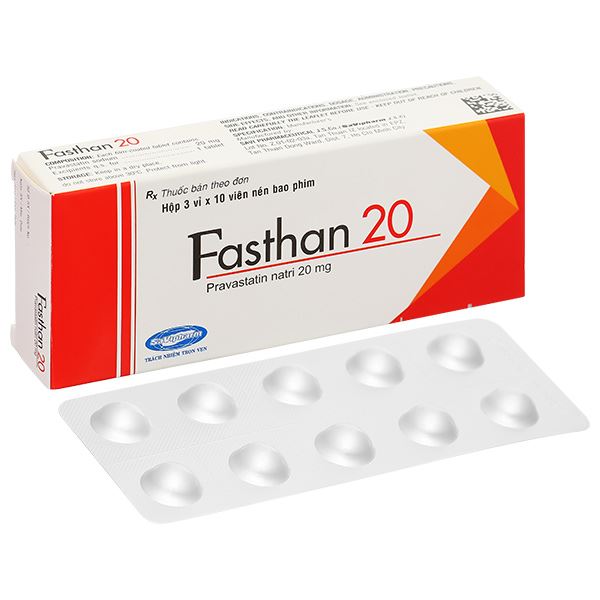Fasthan 20mg trị rối loạn lipid máu, dự phòng biến cố tim mạch (3 vỉ x ...