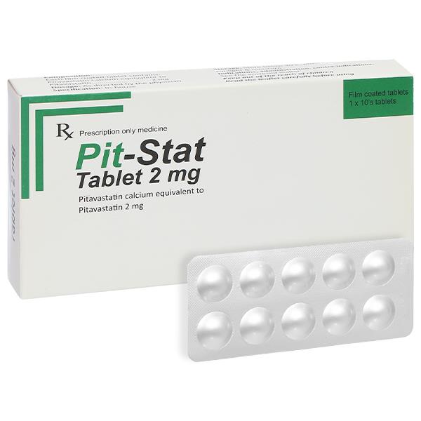 Pit-stat Tablet 2 mg tác dụng giảm Cholesterol toàn phần và LDL-C (1 vỉ ...