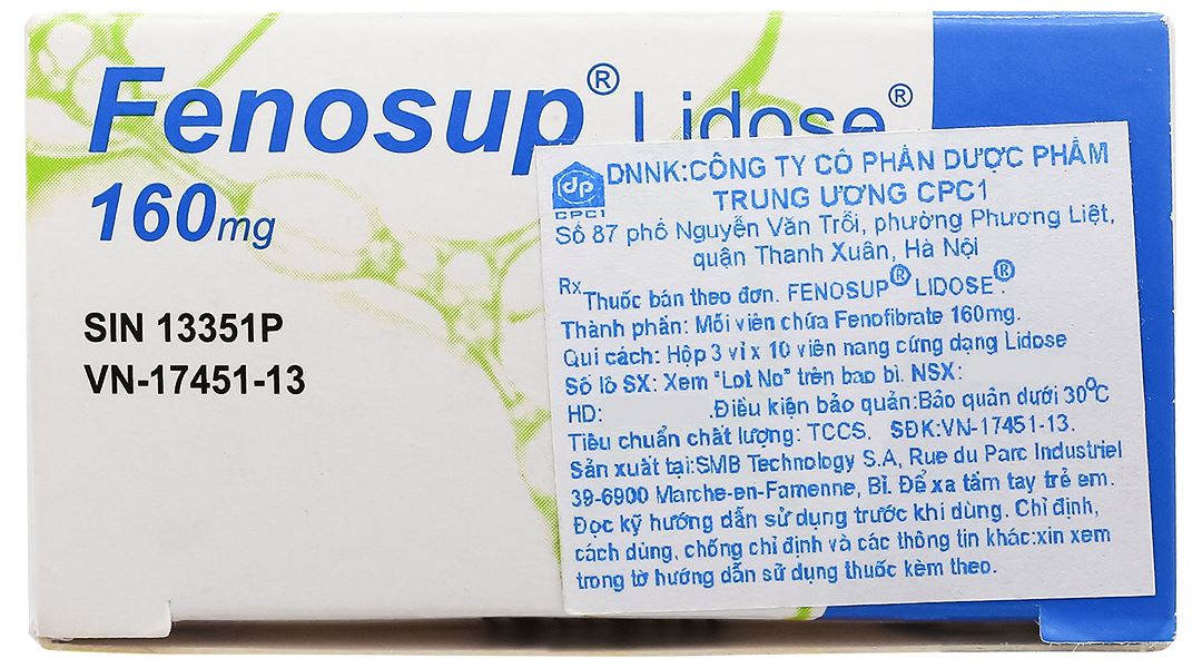 Fenosup Lidose 160mg điều trị cholesterol máu và triglycerid máu cao (3 ...