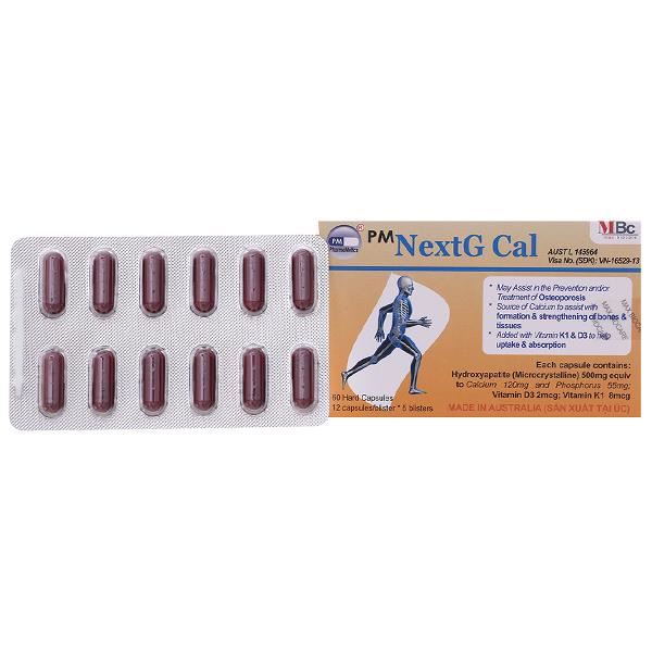 Thuốc PM NextG Cal bổ sung canxi, trị loãng xương (5 vỉ x 12 viên) - 02 ...