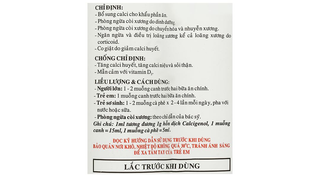 Hỗn dịch uống Calcigenol bổ sung canxi, phòng loãng xương chai 360g ...